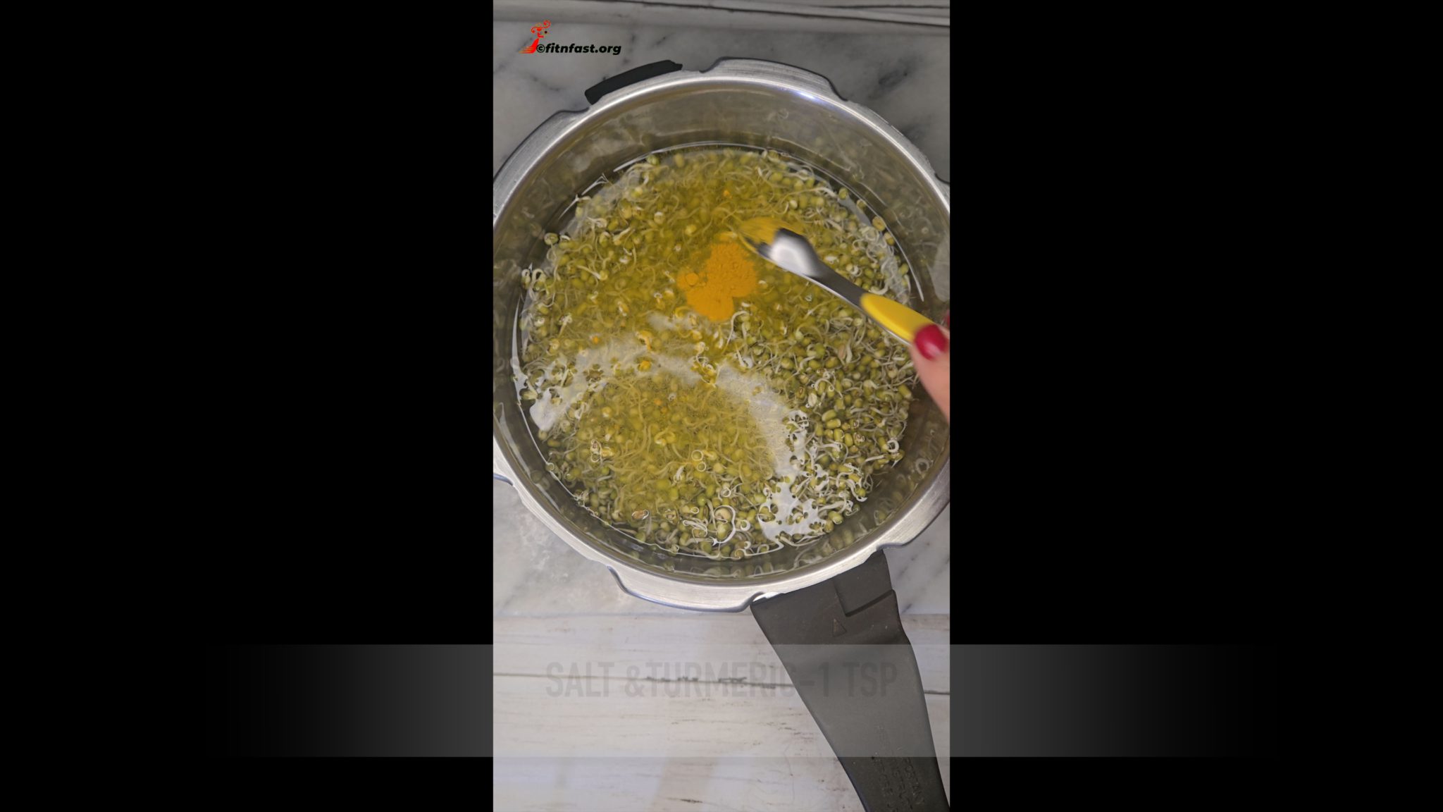 Sprouted Moong Bassaru, A two-in-one recipe | fitnfastrecipes